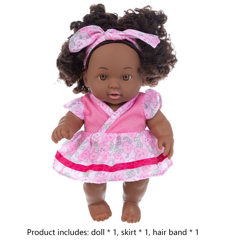 8-дюйма черная африканская кукла мягкая игрушка для детей, кукла-реборн с силиконовым телом