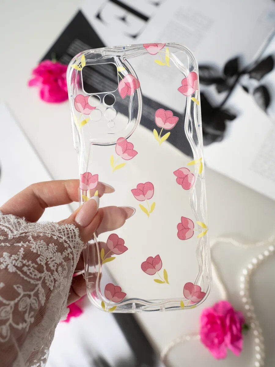 Чехол на Xiaomi Redmi Note 11 Pro/11 5G/12 Pro, розовый, прозрачный