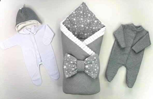 Комплект на выписку из роддома демисезон ЛМ-1225 серый