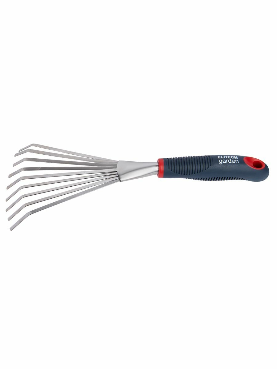 Грабли веерные ELITECH Garden GTS06, металлические, 9 зубцов, длина 36 см, чёрные