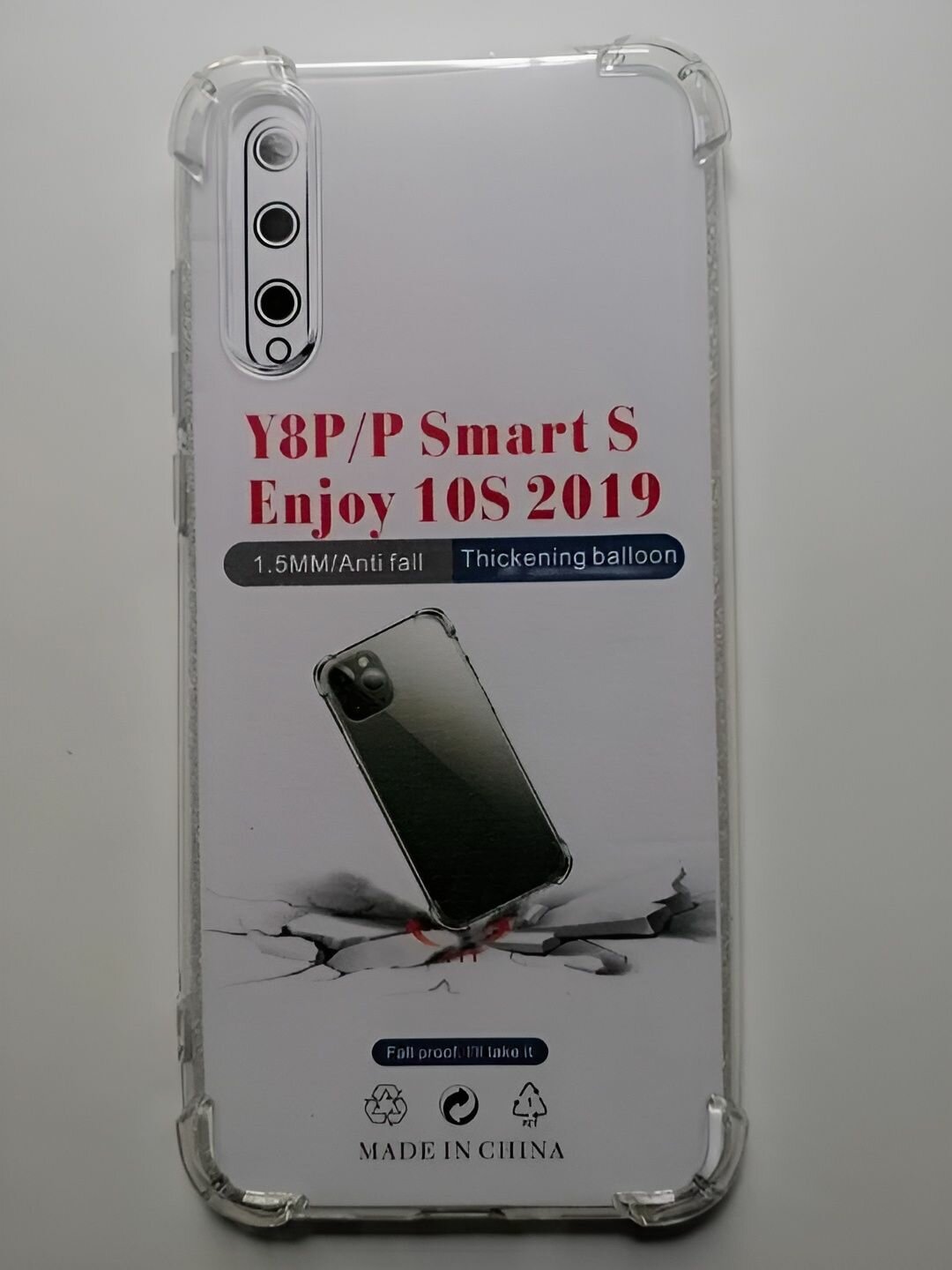 Чехол силиконовый прозрачного цвета для смартфона Huawei Y8p с усиленными углами