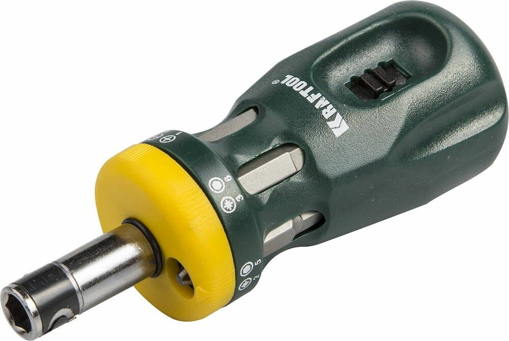 Отвертка KRAFTOOL Kompakt-12, 12 функций, насадки, реверсивная 26161-H13