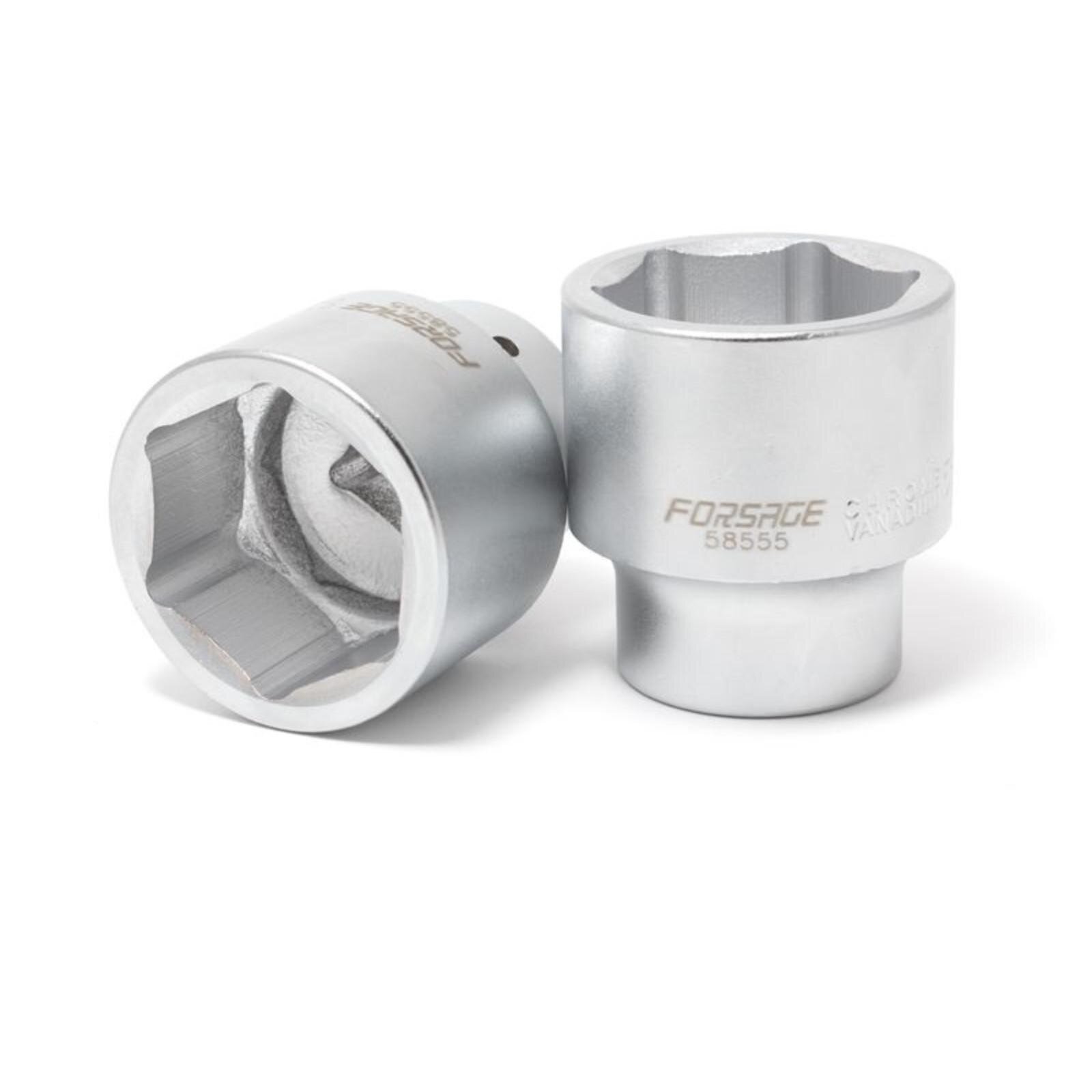 Головка торцевая FORSAGE, 85 мм, 1" 6 гранная, универсальная, серебристый