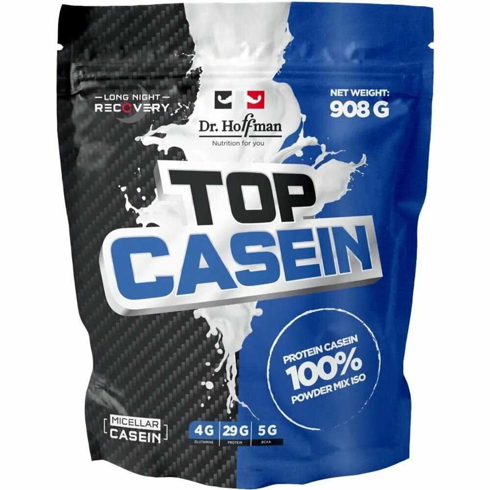 Казеин, Казеиновый протеин для набора мышечной массы, Dr.Hoffman Top Casein 908g (Ваниль)