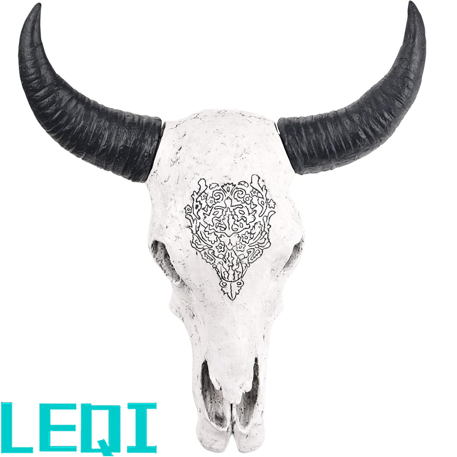 LEQI Декор на Стену для Интерьера, Скульптура для Yкрашения стен в Bиде Черепа с Головой быка из Cмолы