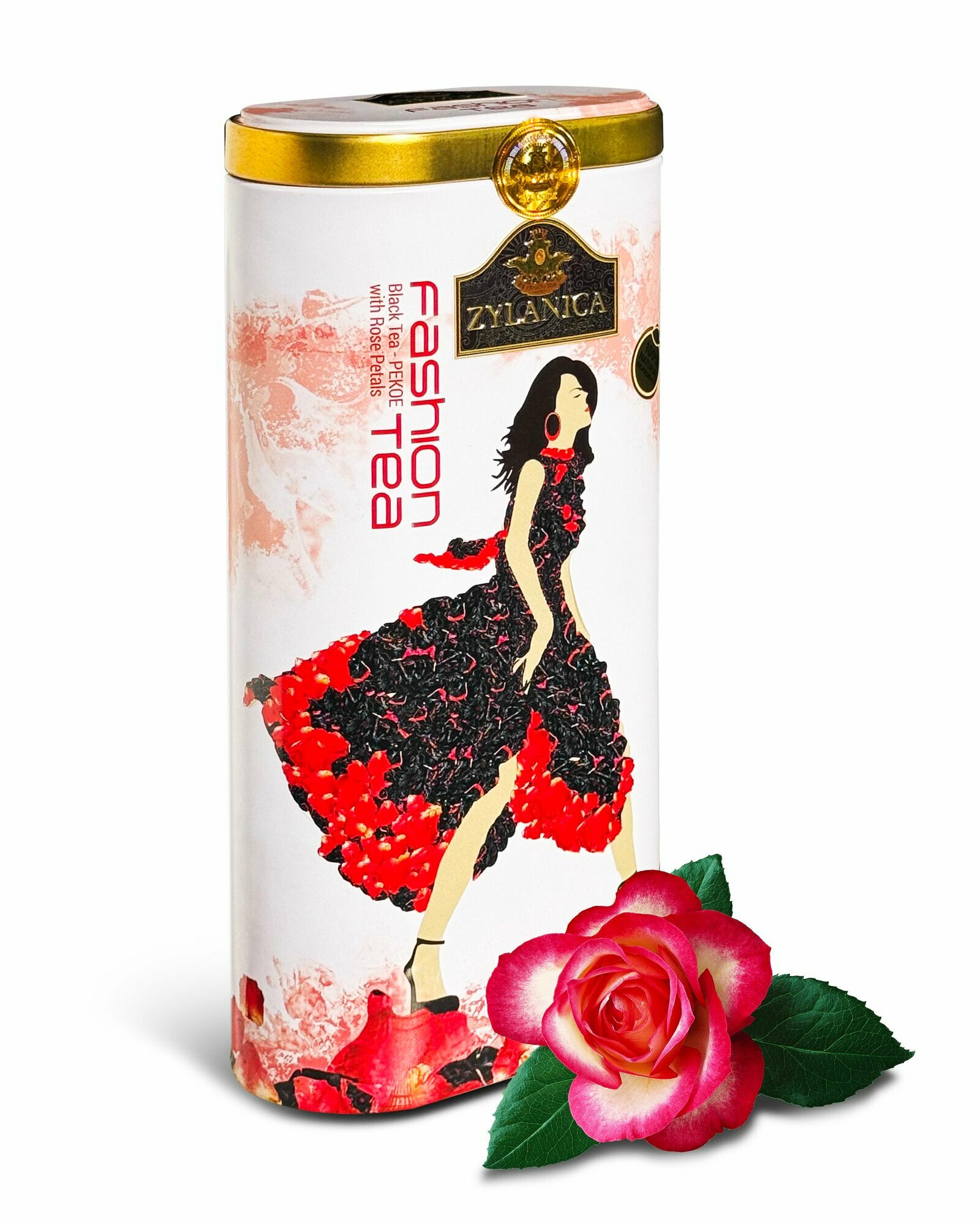 Чай черный листовой ZYLANICA Red Fashion Tea с лепестками роз, 100г