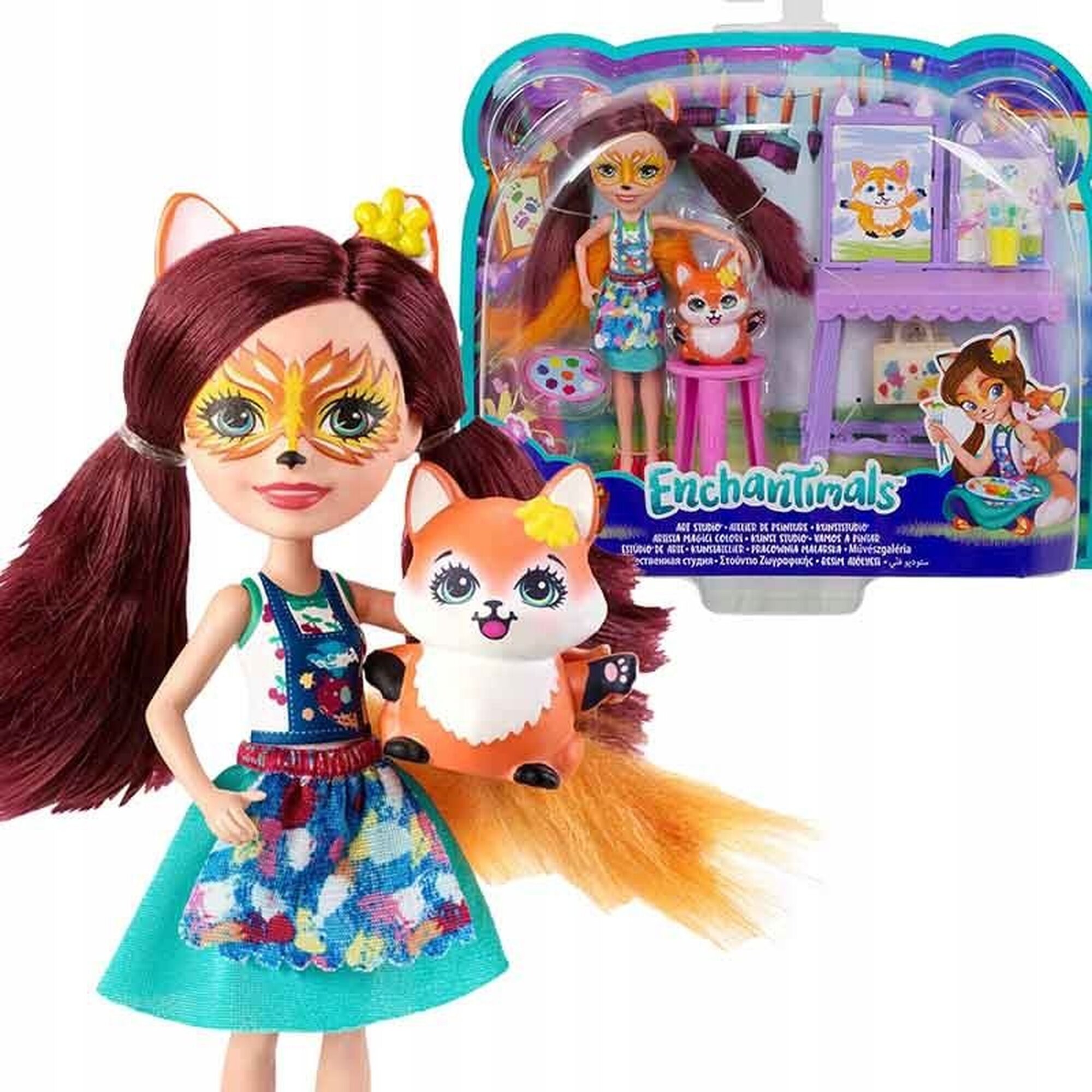 Кукла Enchantimals Mattel - Студия живописи с куклой Фелисити Фокс - Энчантималс GBX03