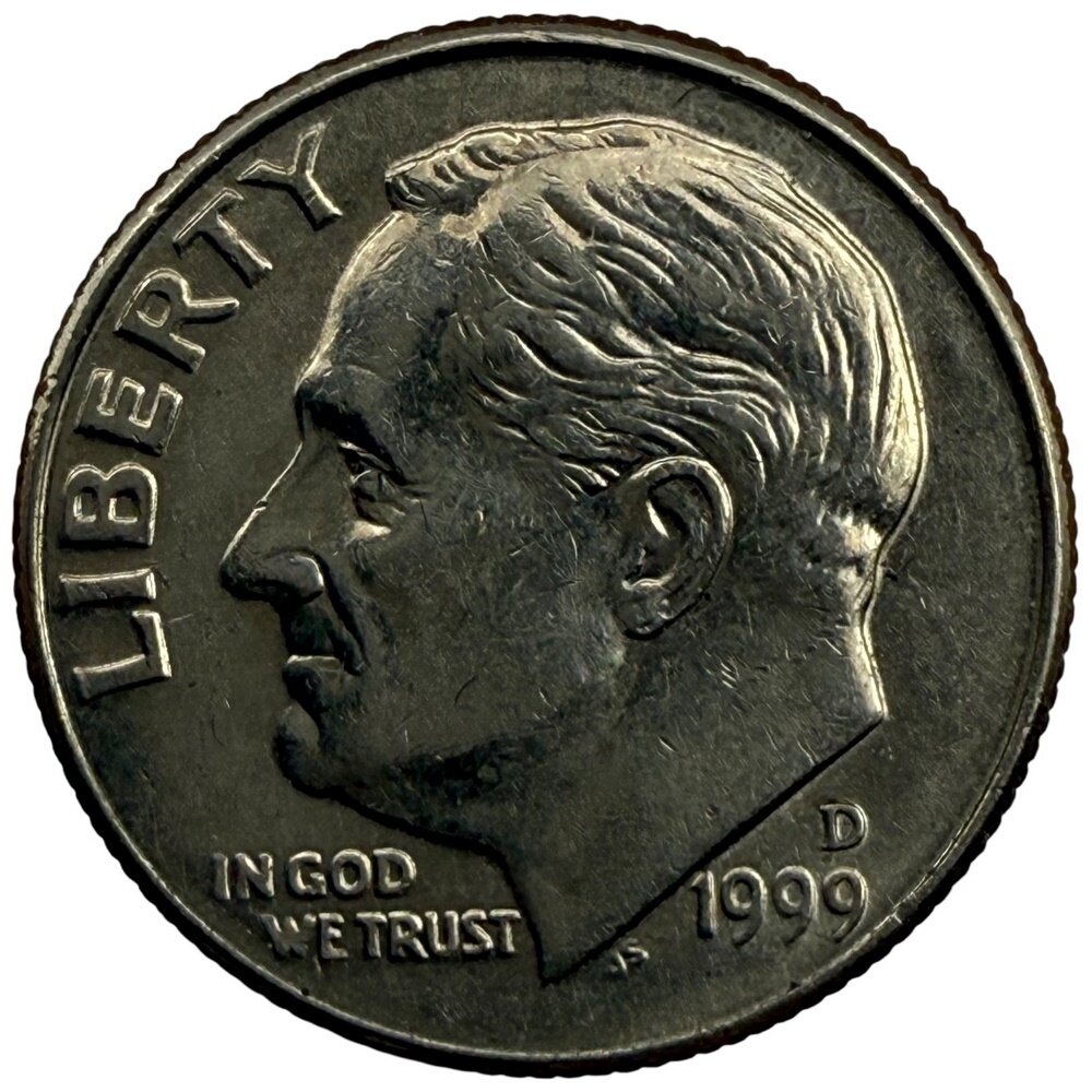 США 10 центов (1 дайм) 1999 г. (Dime, Рузвельт) (D)