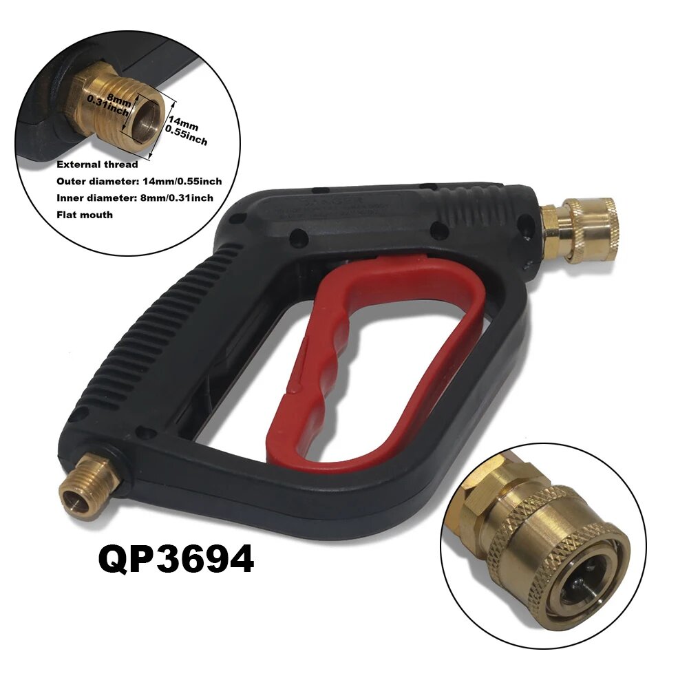 Портативный водяной пистолет высокого давления, регулируемая Машина для мойки автомобиля, быстроразъемный короткий водяной пистолет, насадка, водяной пистолет для пены, QP3694