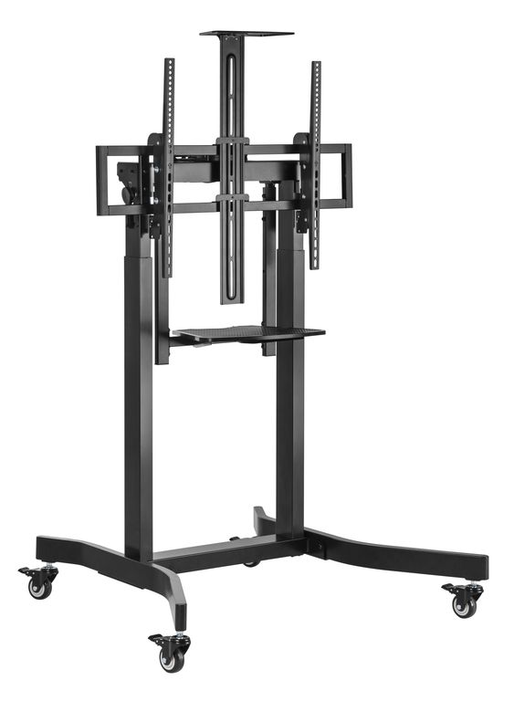 Стойка моторизованная digis dsm-pm986 мобильная для тв 50"-100" до 120 кг, vesa до 800x600 мм, наклон -10°/+5°, регулировка высоты 1100-1600 мм до центра тв, пульт ду в комплекте