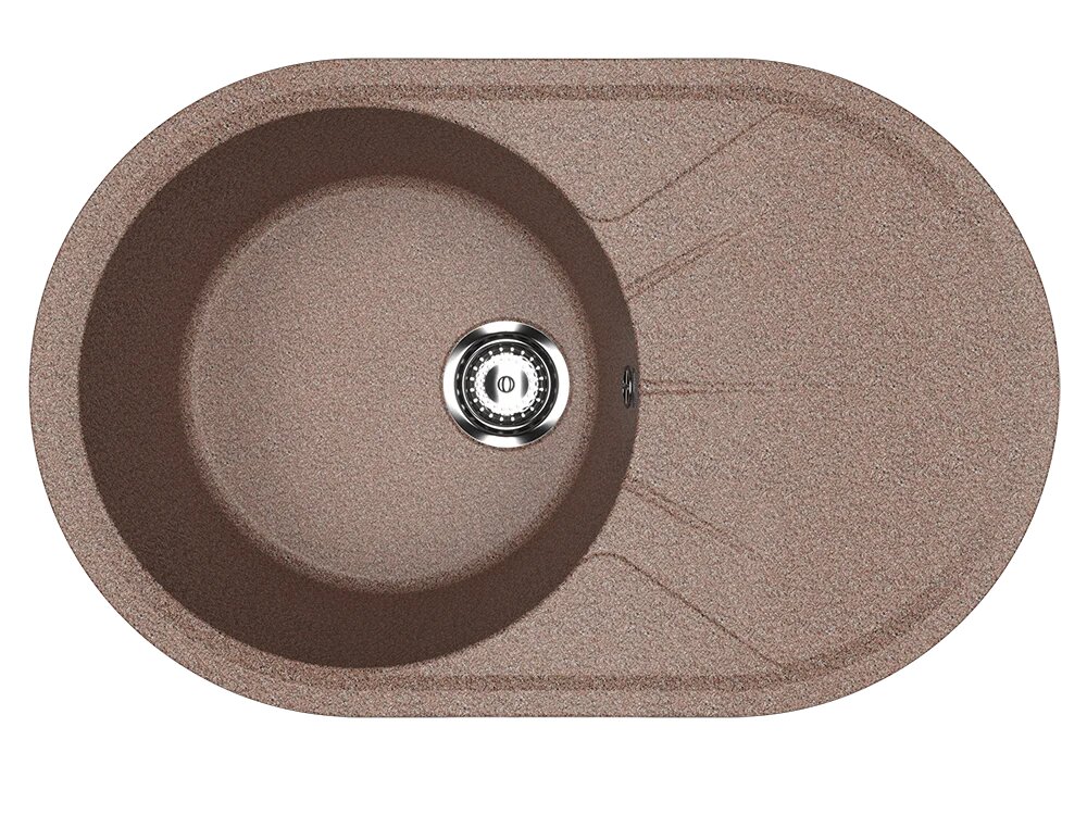 Мойка кухонная Ulgran U-503 -307 48x75, мойка для кухни, с крылом, овальная, коричневая, матовая