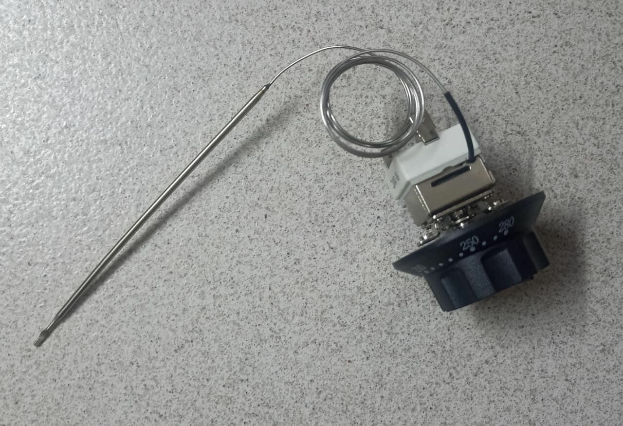 Термостат/терморегулятор капиллярный регулируемый с ручкой от 50 до 200 С (1 штука)