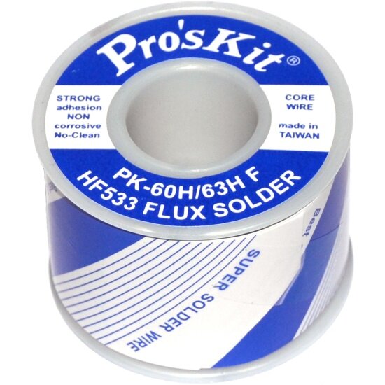 Pro'skit Припой 0.8мм 0.25кг Sn63/Pb37 (HF533 флюс безотмывный RMA) PK-63H08F С00040231