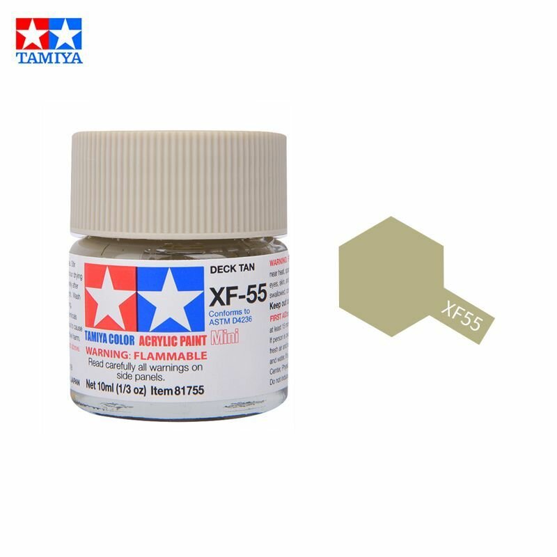 Tamiya XF1-XF93 Покраска моделей Водяной лак матовый 10 мл