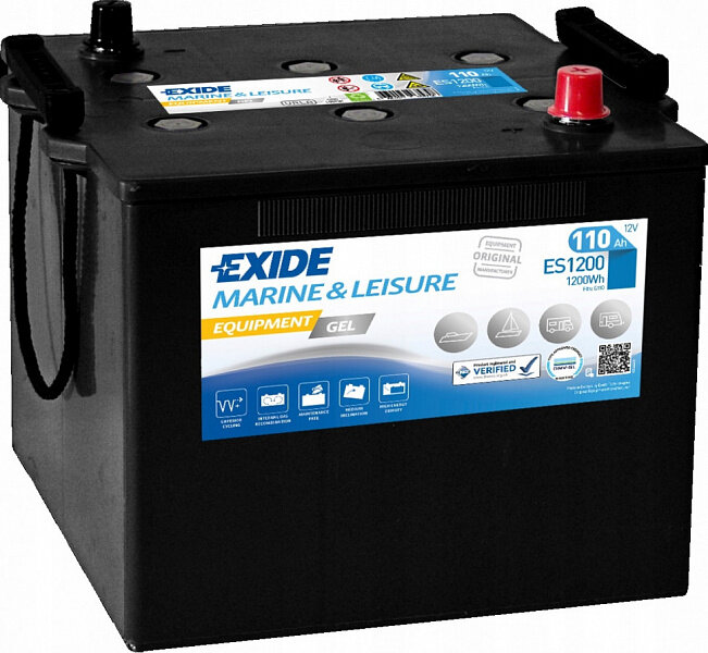 Аккумулятор лодочный EXIDE EQUIPMENT Gel ES 1200 286x269x230