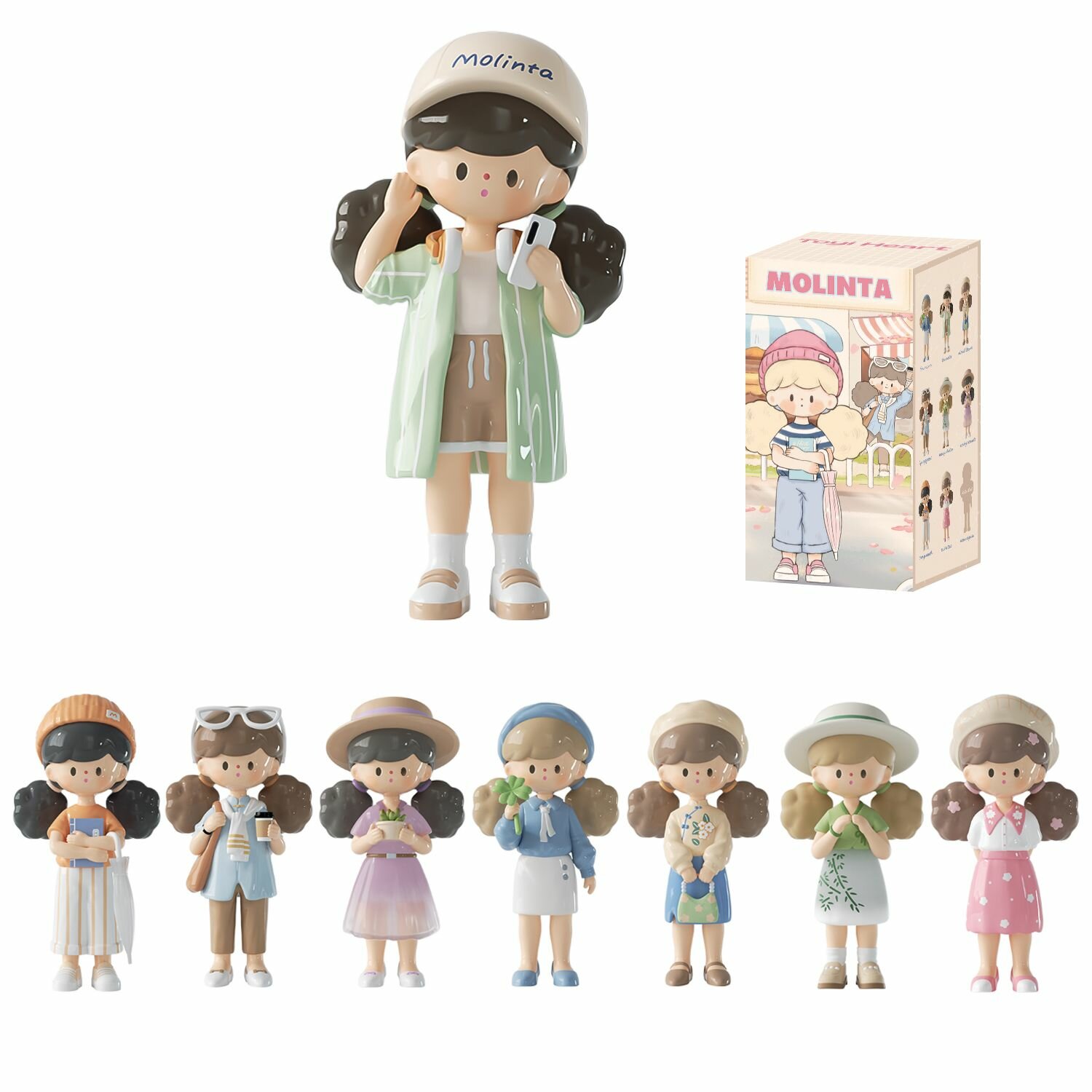 Серия Molinta City Walk Blind Box, фигурки с случайным дизайном, коллекционный набор игрушек для украшения рабочего стола, подарки на праздники и дни рождения