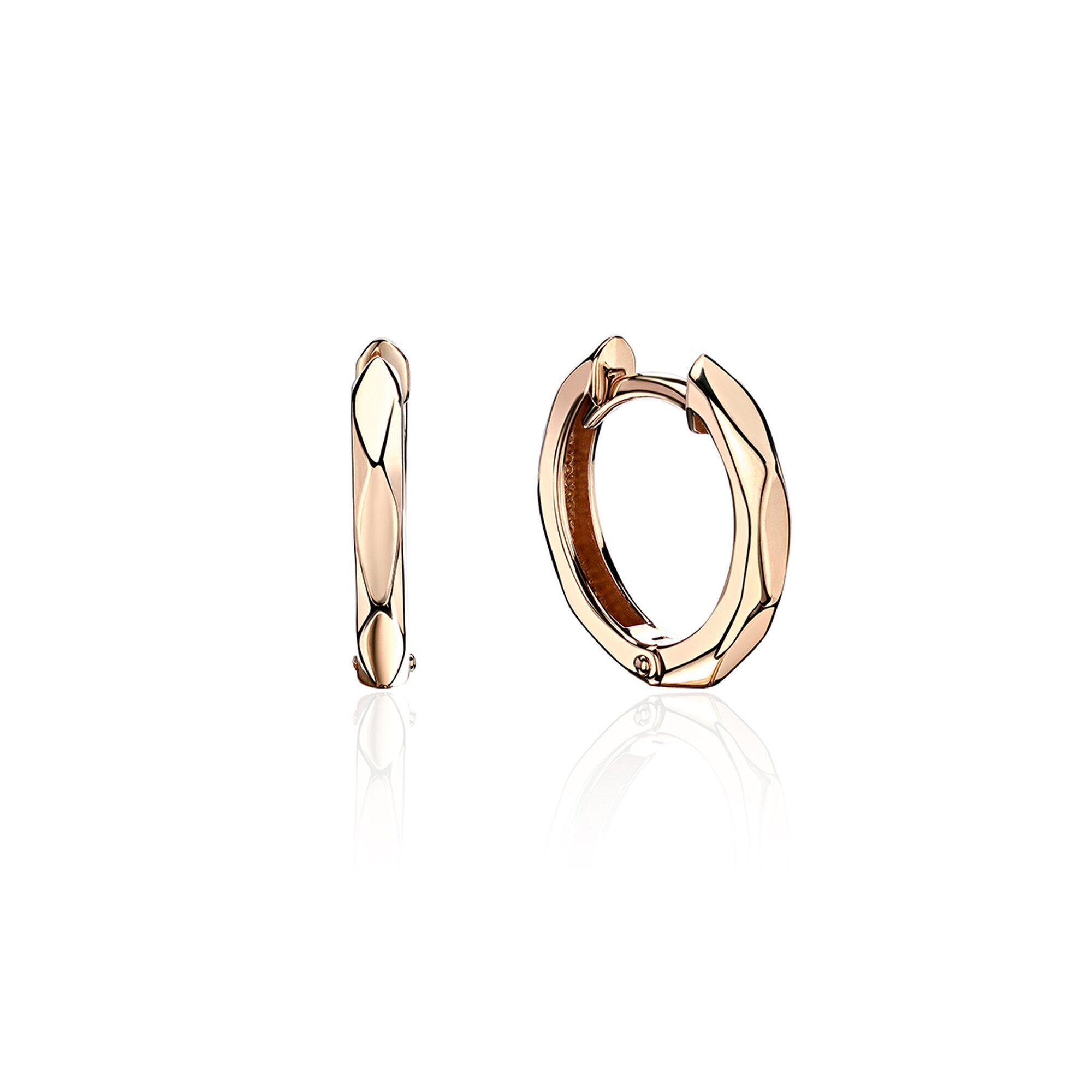Серьги конго, красное золото, 585 проба