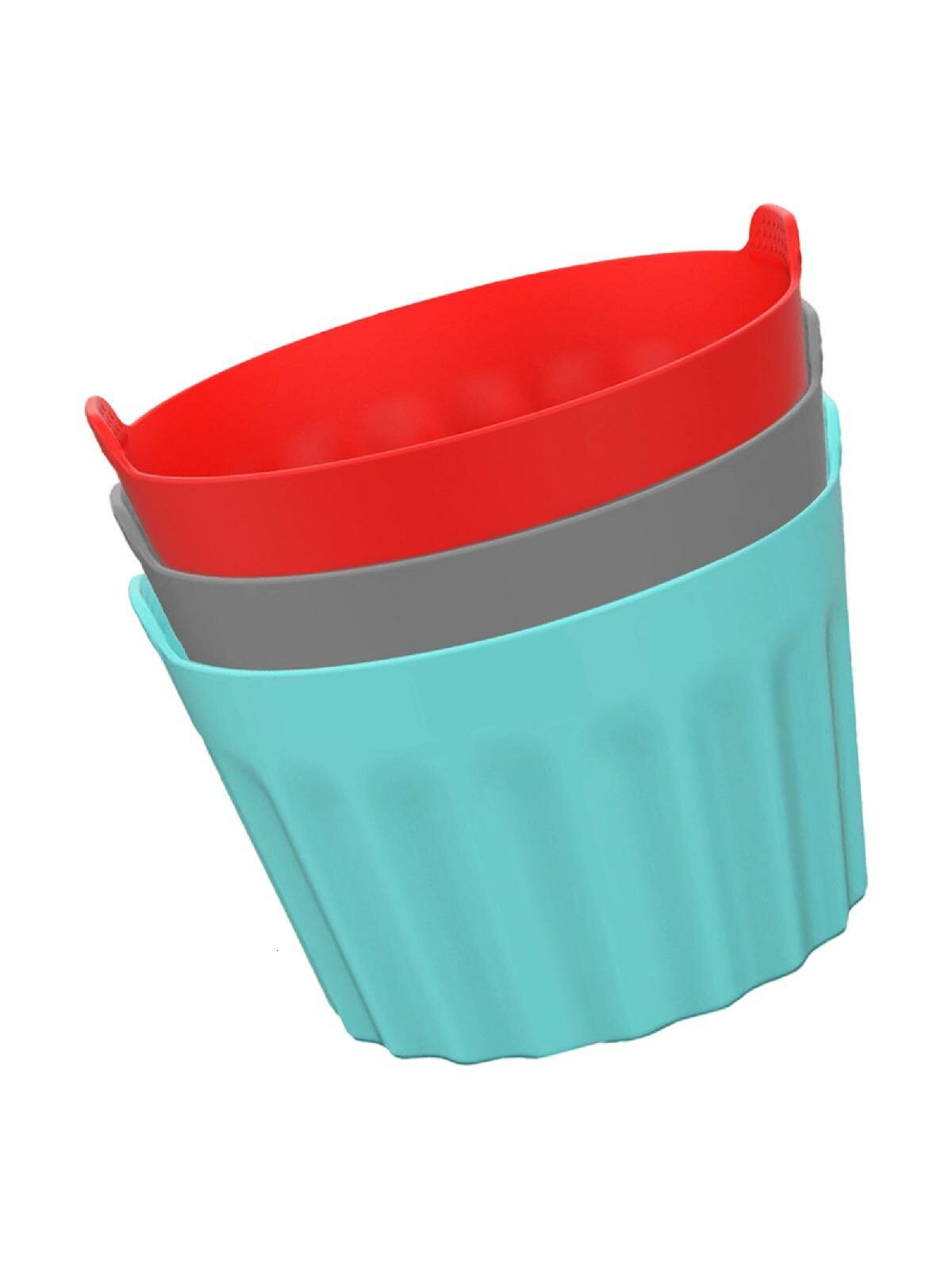 Аэрогриль, Аэрофритюрница, форма для запекания, силиконовый противень, форма для выпечки, красный, серый и синий -в упаковке по 3 штуки