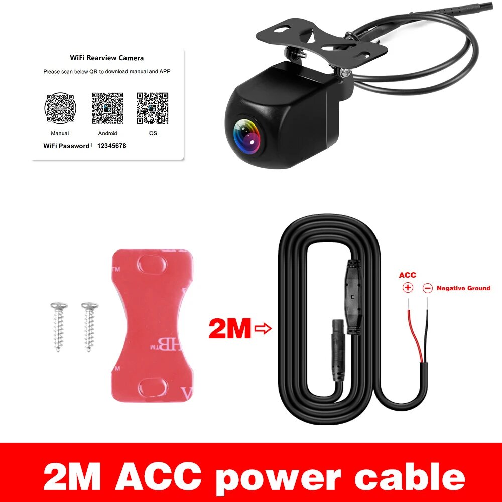 170 ° Широкоугольная Wi-Fi автомобильная камера заднего вида HD видеокамера заднего вида резервная камера заднего вида 4 светодиода камера ночного видения парковочная камера 12 В, 12V, New ACC For 12V