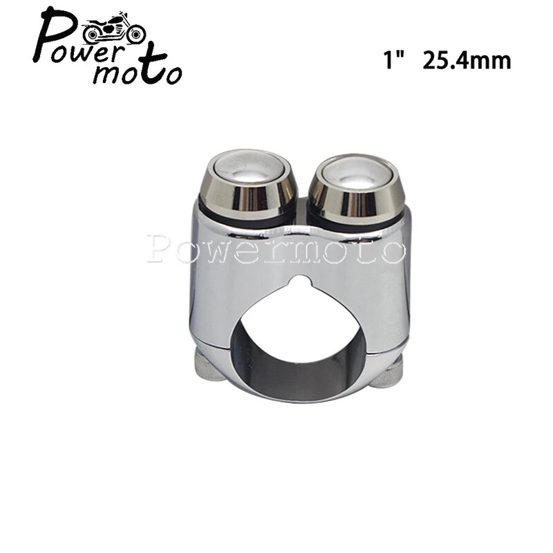 22 мм/25 мм мотоцикл 1 "7/8" переключатель на руле универсальный для мотоцикла велосипед кафе Racer мотокорпус шестерни двойные мгновенные кнопки, 25mm chrome
