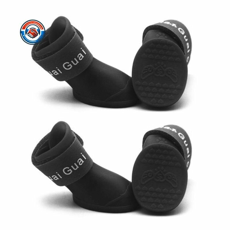 Силиконовые дождевые сапоги для собак и кошек, водонепроницаемые ботиночки для прогулок, защита лап от грязи и слякоти, комплект 4 шт, размеры S M L