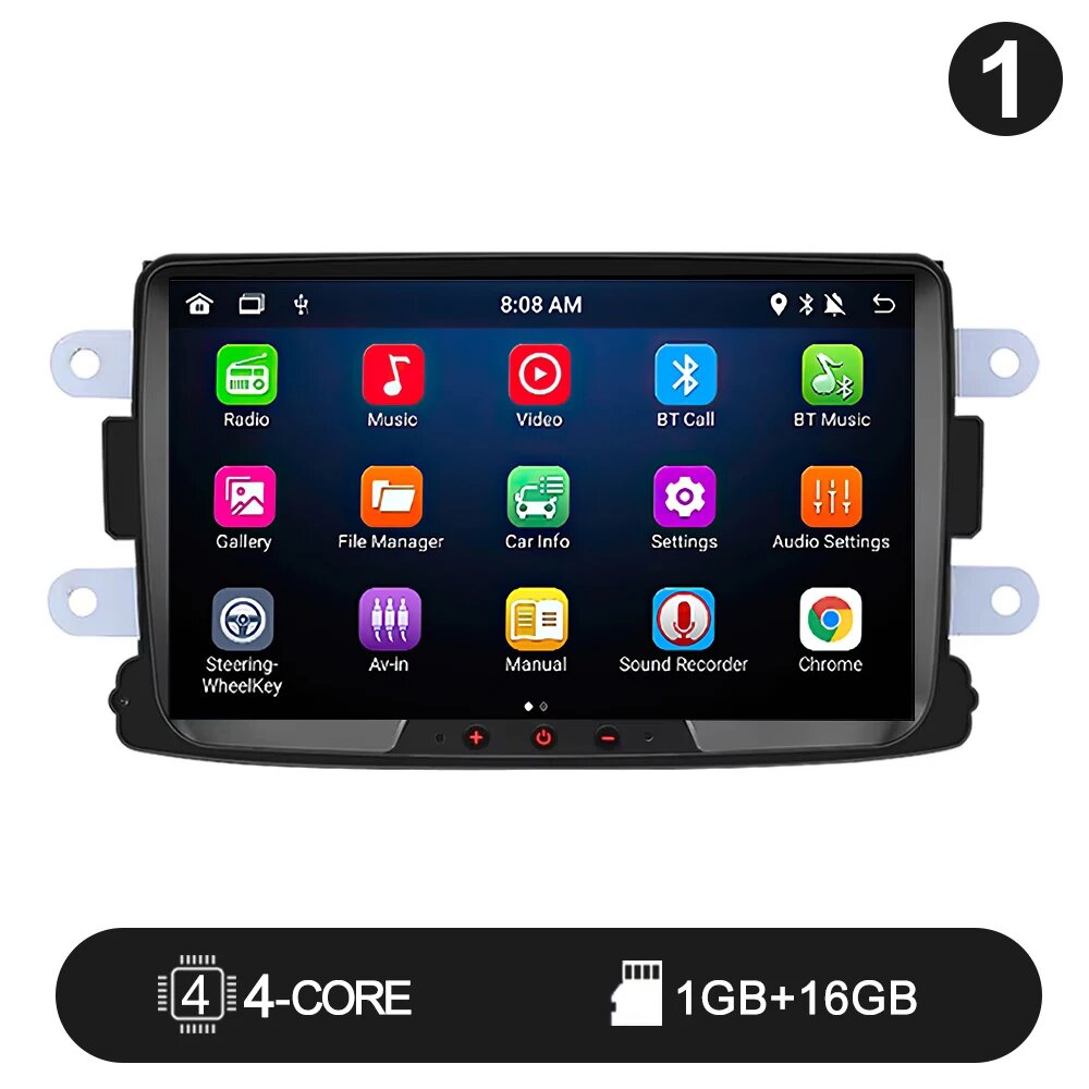 Автомагнитола LEHX 2 Din Android gps для Dacia Sandero Duster Renault Captur Lada Xray 2 Logan 2 мультимедийный плеер dvd Carplay, (1-16GB)-0