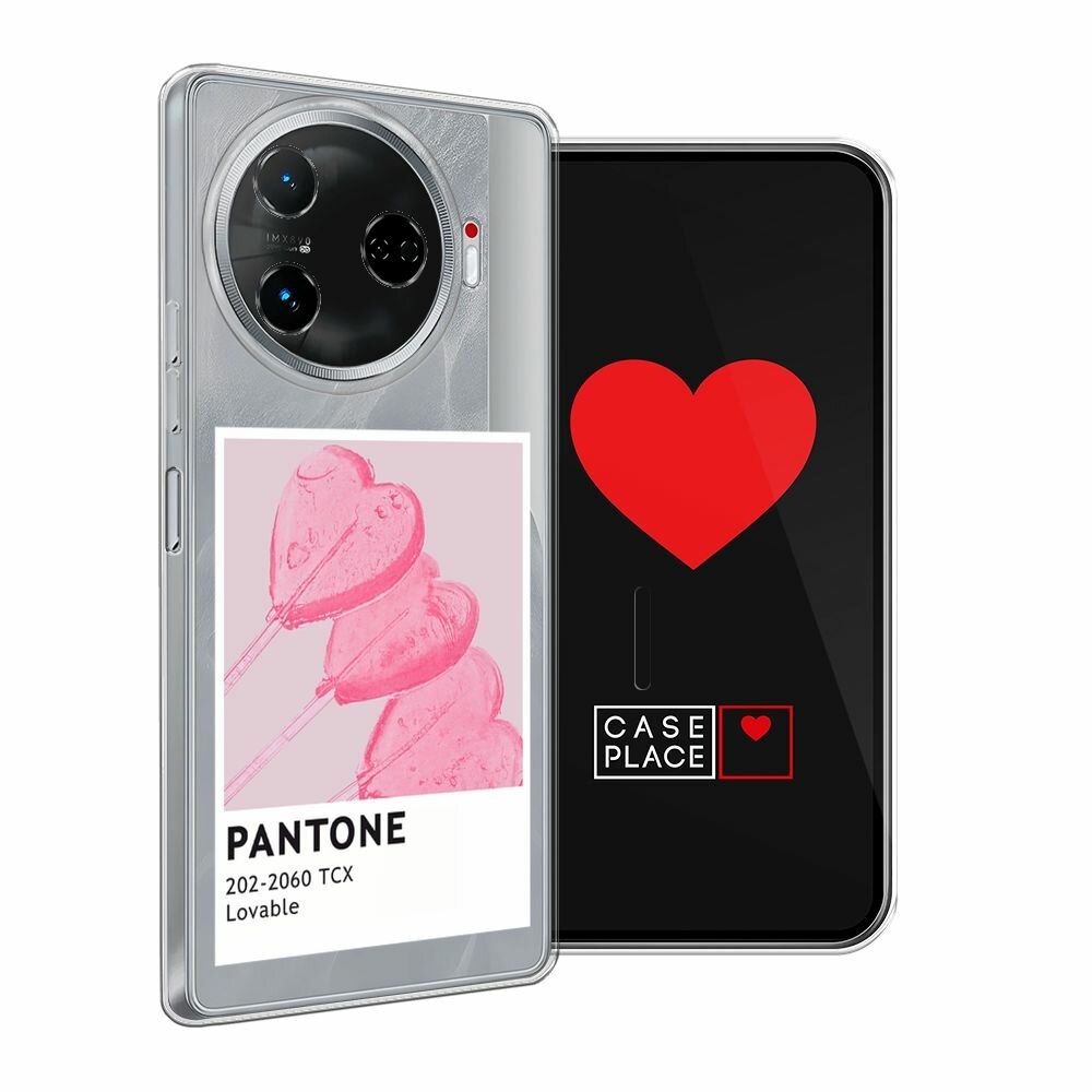 Чехол на Tecno Camon 30 Pro 5G / Текно Камон 30 Про 5G с принтом "Pantone Lovable 2 - 14 февраля", прозрачный — фото 1