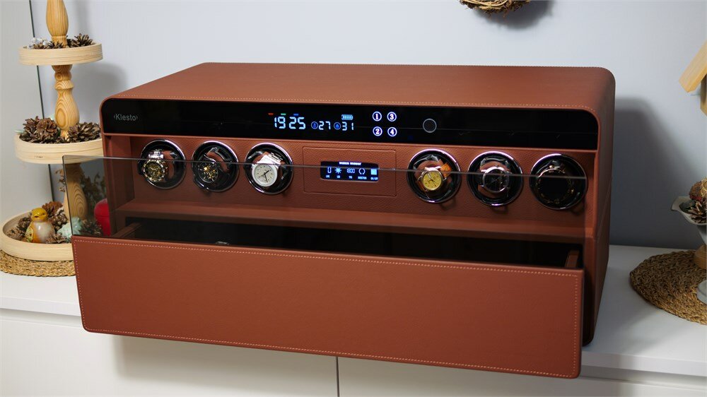 Сейф-шкатулка Klesto JSM-6 с автоматическим подзаводом часов, отделением для украшений, цвет рубиновый закат