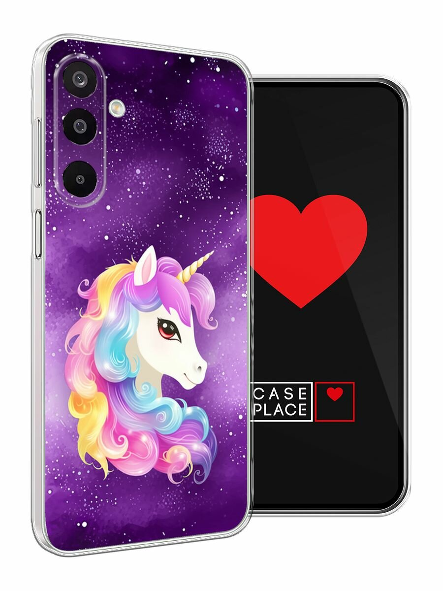 Чехол на Samsung Galaxy M16 / Самсунг Галакси М16 с принтом "Кудрявый единорог" — фото 1
