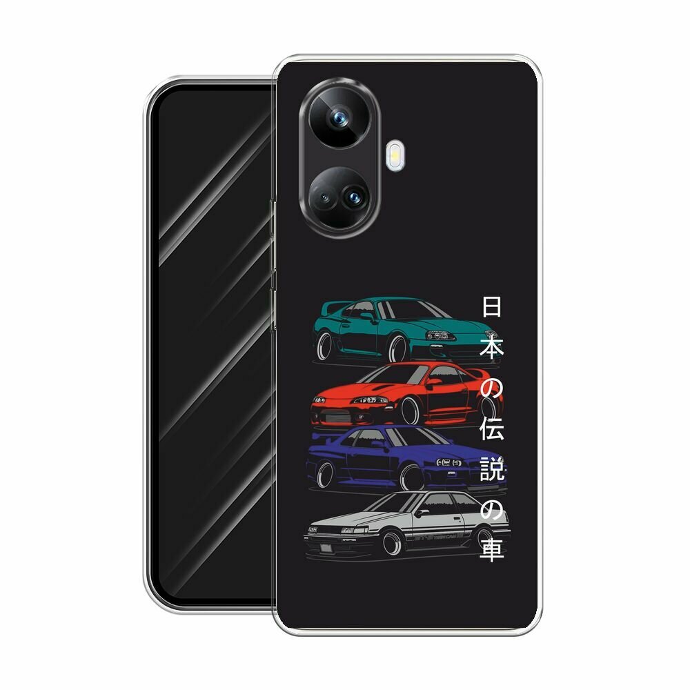 Чехол на Realme 10 Pro+ / Реалми 10 Про+ с принтом "JDM Legend cars" — фото 1