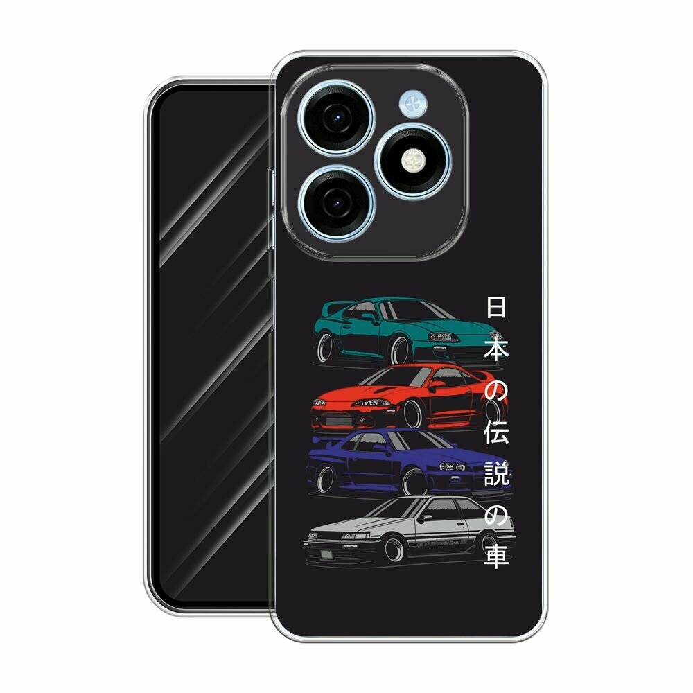 Чехол на Tecno Spark 20 / Текно Спарк 20 с принтом "JDM Legend cars" — фото 1