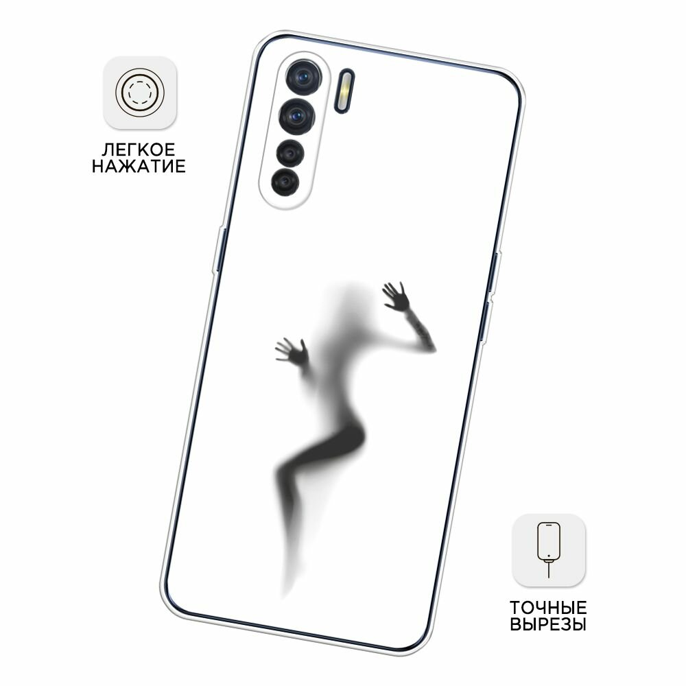 Чехол на Oppo A91/Reno 3 / Оппо A91/Рено 3 с принтом "Девушка в душе" — фото 1