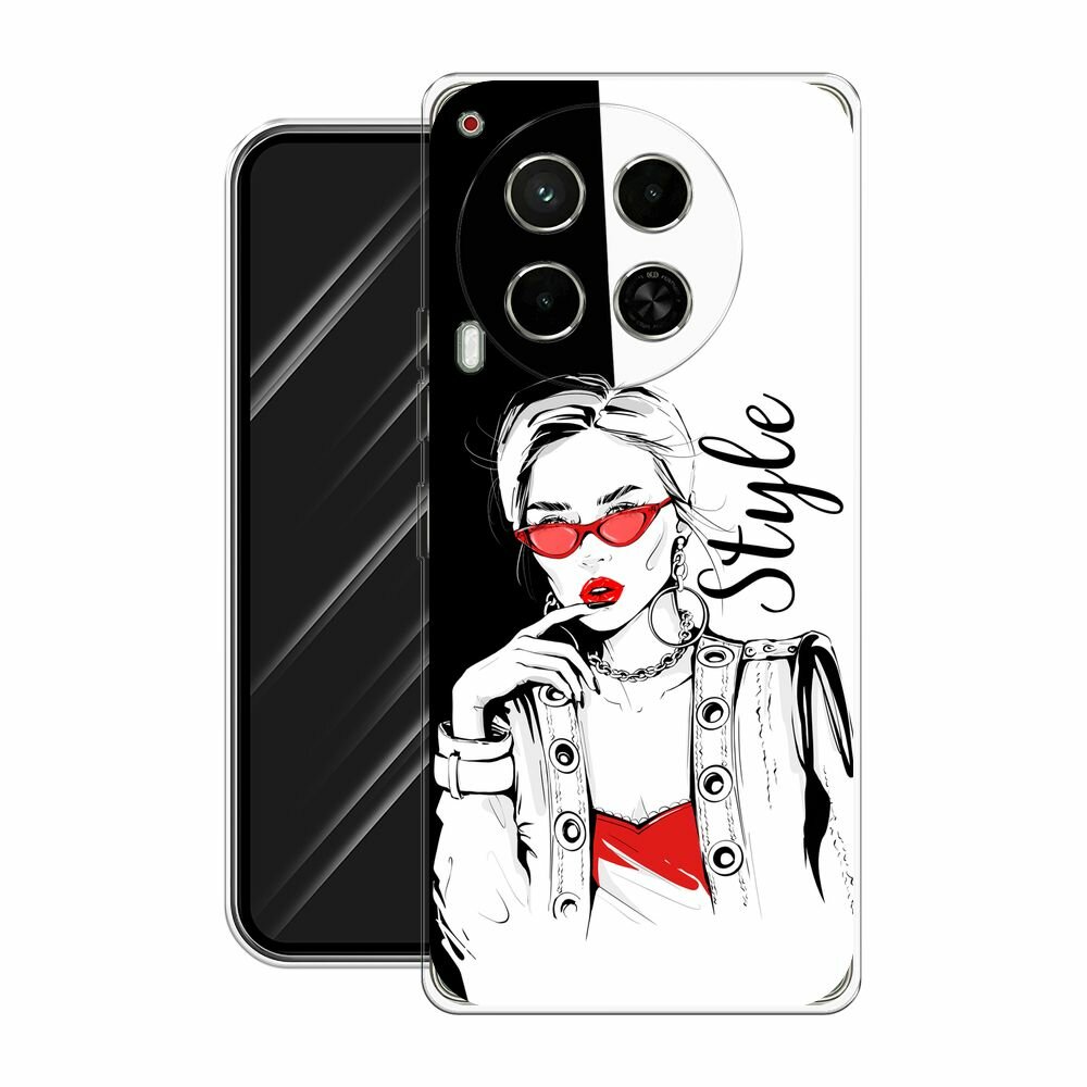Чехол на Tecno Camon 30 5G / Текно Камон 30 5G с принтом Черно-белый стиль — фото 1
