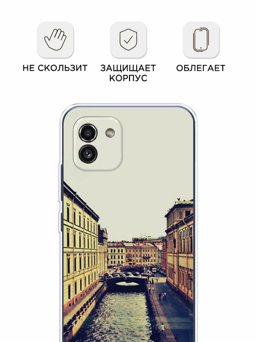 Чехол на Samsung Galaxy A03 / Самсунг Галакси А03 с принтом "Санкт-Петербург" — фото 1