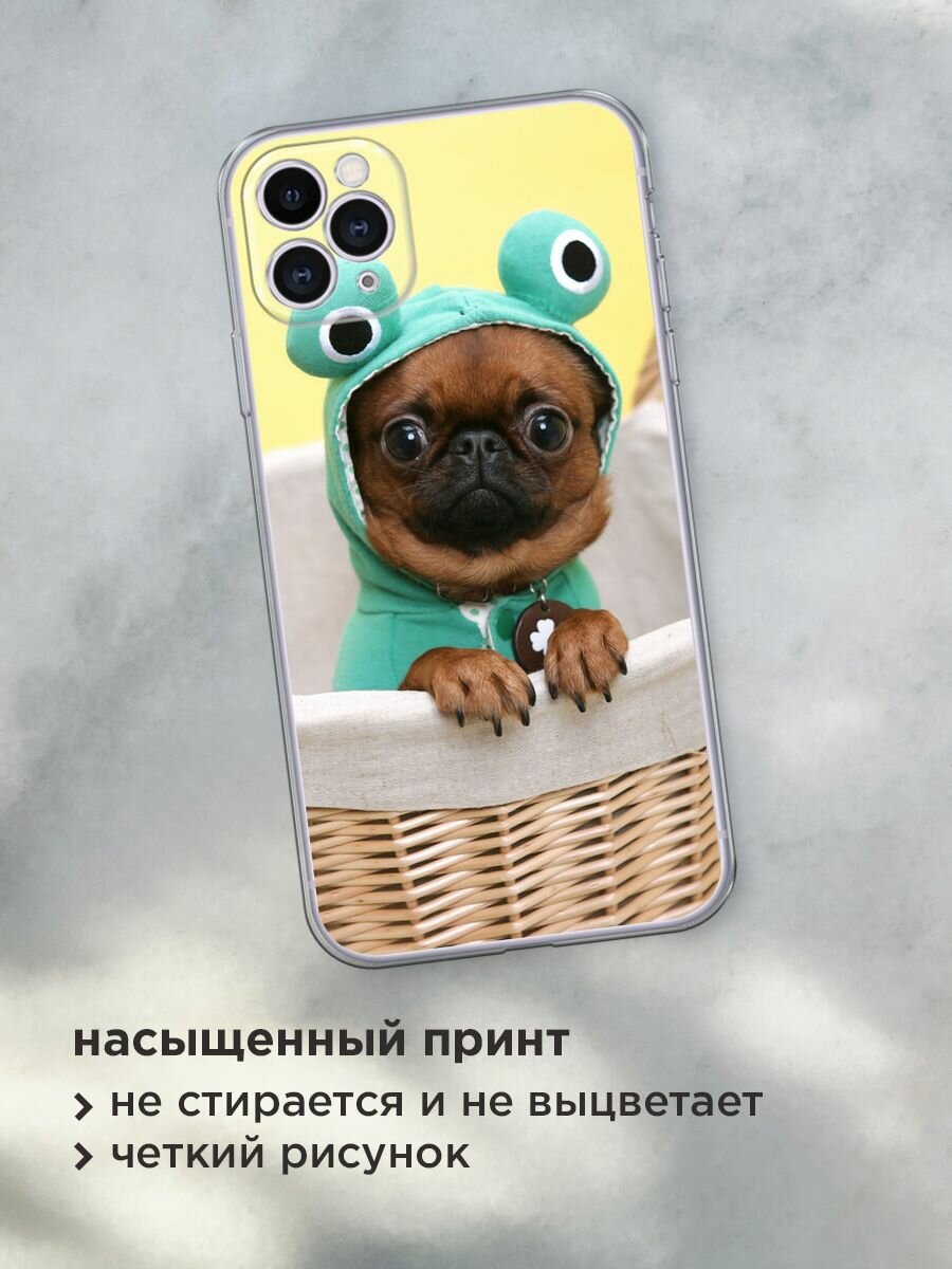 Чехол на Apple iPhone 11 Pro / Айфон 11 Про с принтом "Собачка в шапке лягушки" — фото 1
