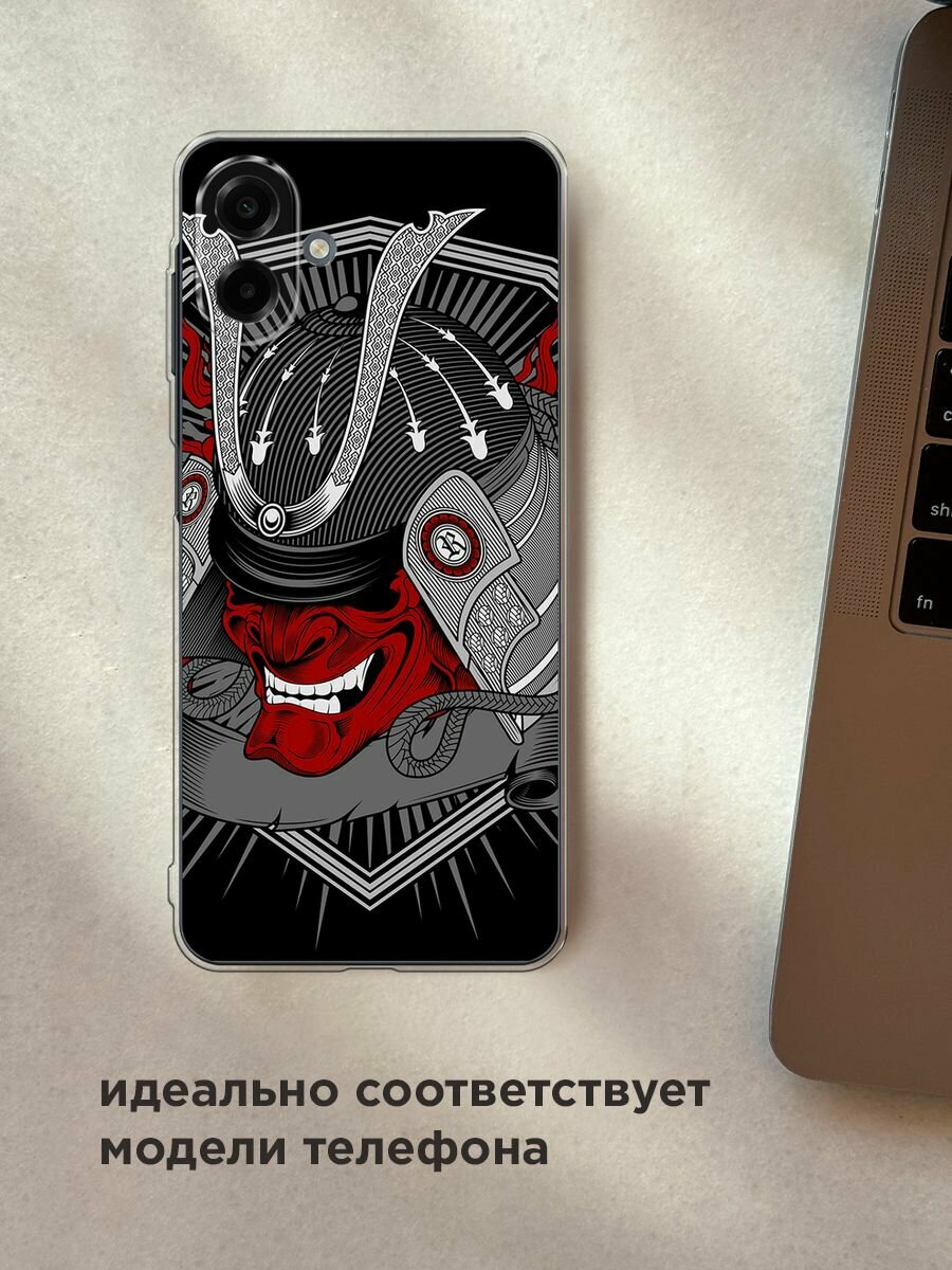 Чехол на Samsung Galaxy A07 / Самсунг А07 с принтом "Красная маска самурая" — фото 1