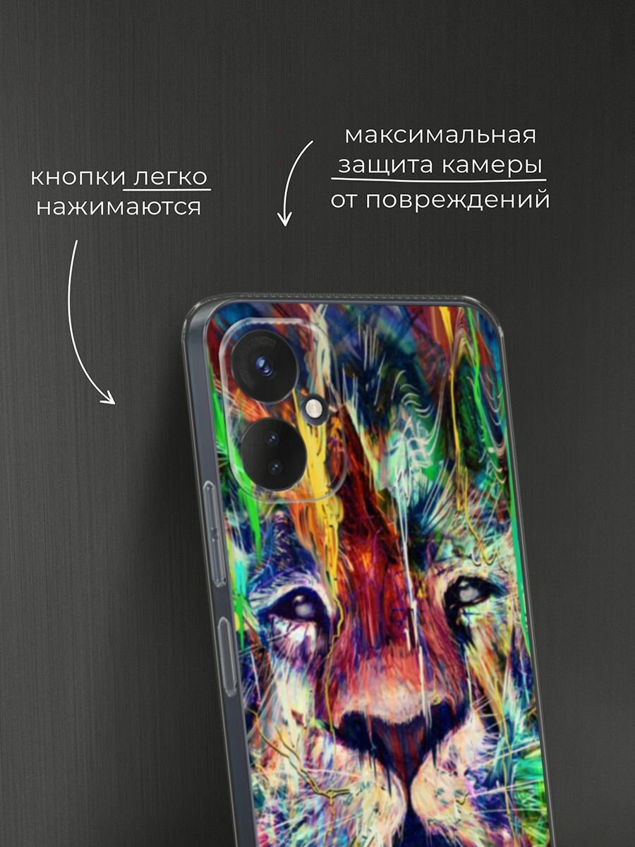 Чехол на Tecno Spark 9 Pro / Техно Спарк 9 Про с принтом "Лев арт 6" — фото 1