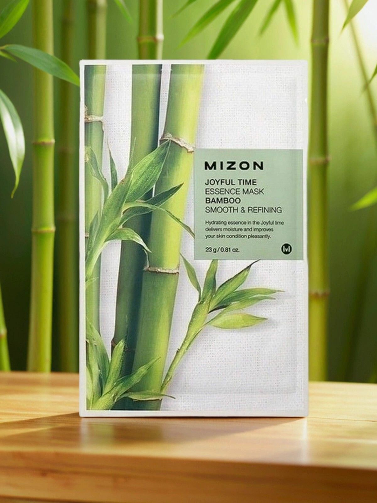 MIZON Маска тканевая для лица с экстрактом бамбука Joyful Time Essence Mask Bamboo 23г