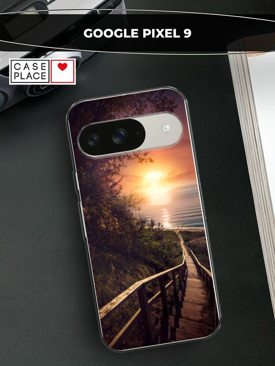 Чехол на Google Pixel 9 / Гугл Пиксель 9 с принтом "Мост у воды"
