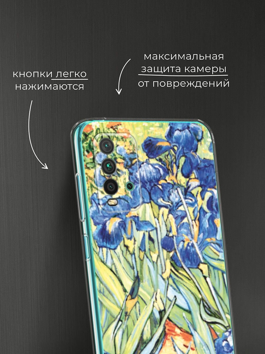 Чехол на Xiaomi Redmi 9T / Сяоми Редми 9Т с принтом "Ирисы Ван Гог" — фото 1