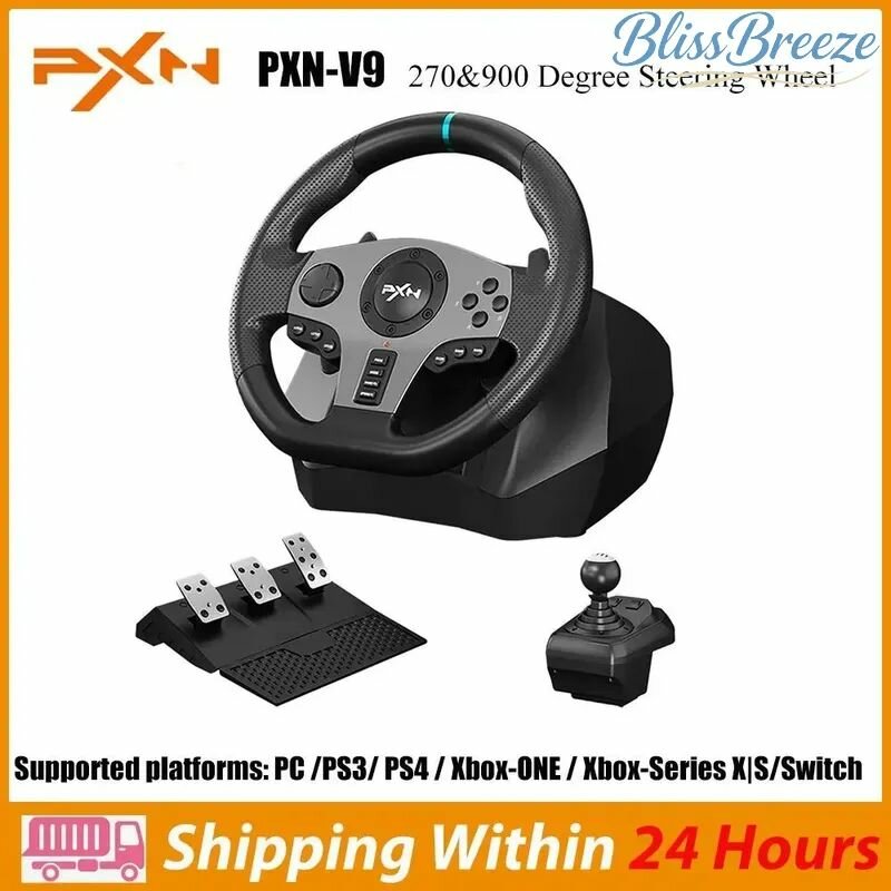 Игровой руль PXN-V9 для PC/PS3/PS4/Xbox one/Switch