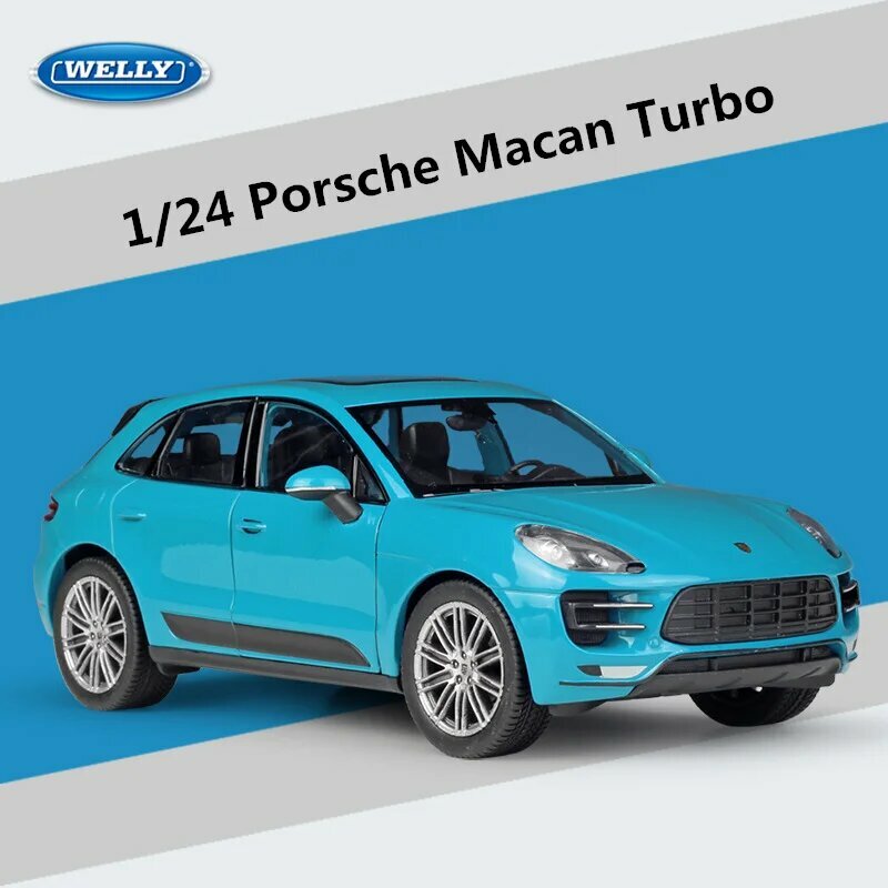 Игрушечный автомобиль WELLY Porsche Macan Turbo SUV 1:24 Синий, Blue