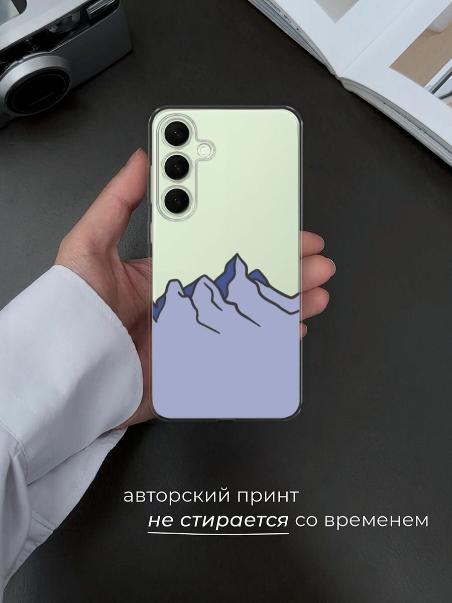 Чехол на Samsung Galaxy S25 Plus / Самсунг S25 Плюс с принтом "Гора", прозрачный — фото 1