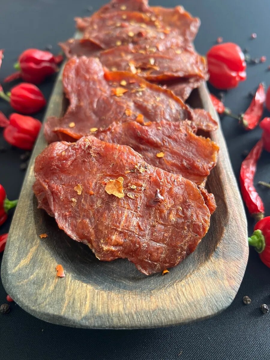 Острые джерки из свинины (мясные чипсы), 100
