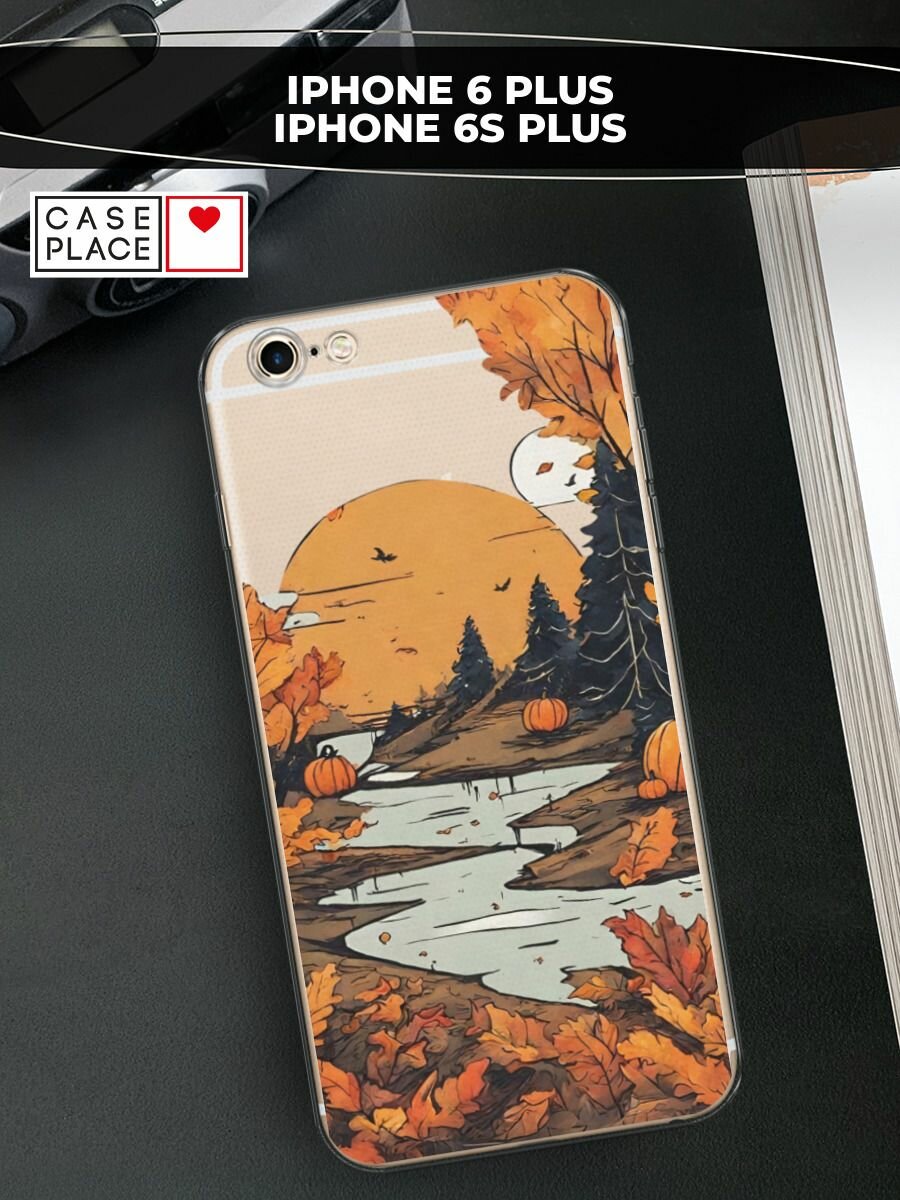Чехол на Apple iPhone 6 Plus/6S Plus / Айфон 6 Плюс/Айфон 6С Плюс с принтом "Осенний лесной уголок", прозрачный