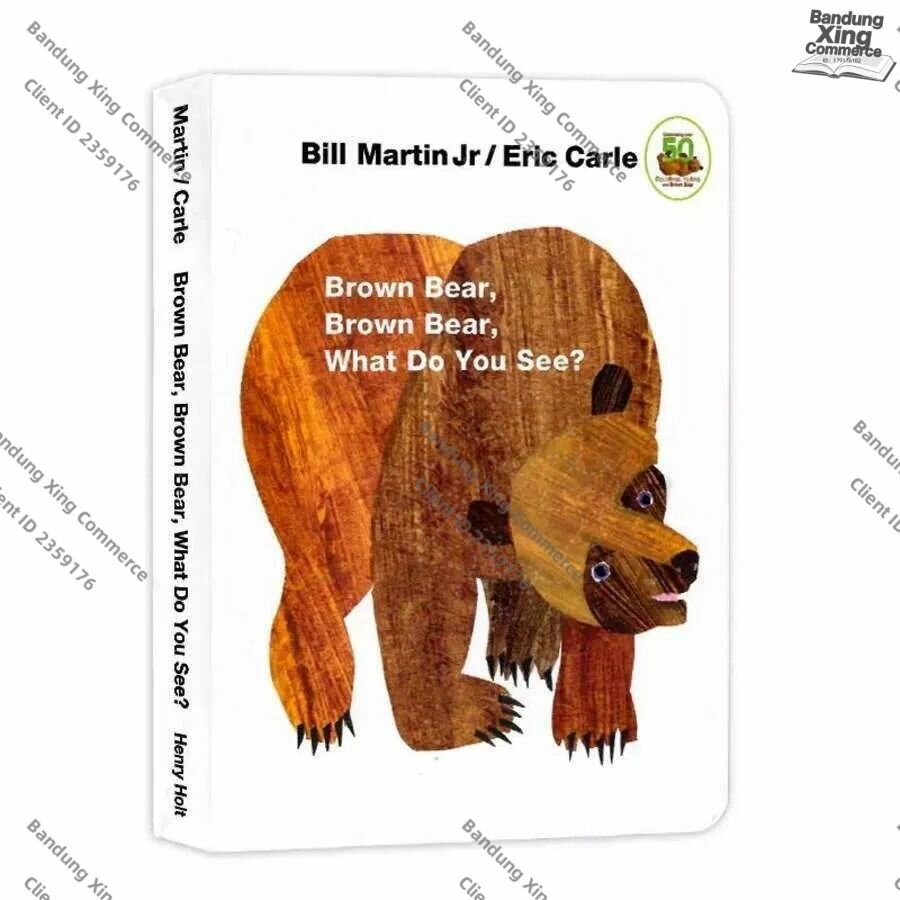 Eric Carle, Grandpa Carl's classic picture book Brown Bear, what did you see? Original Enlightenment Book