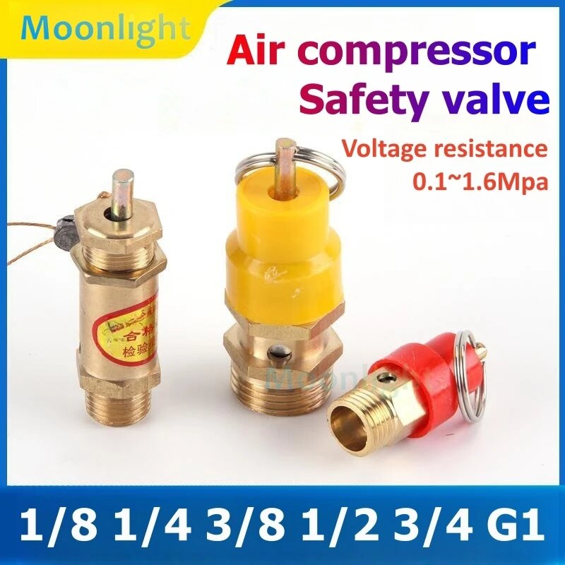 Предохранительный клапан для воздушного компрессора 2-15 8KG(0.8MPA), 3l8 BSP, C type Copper valve
