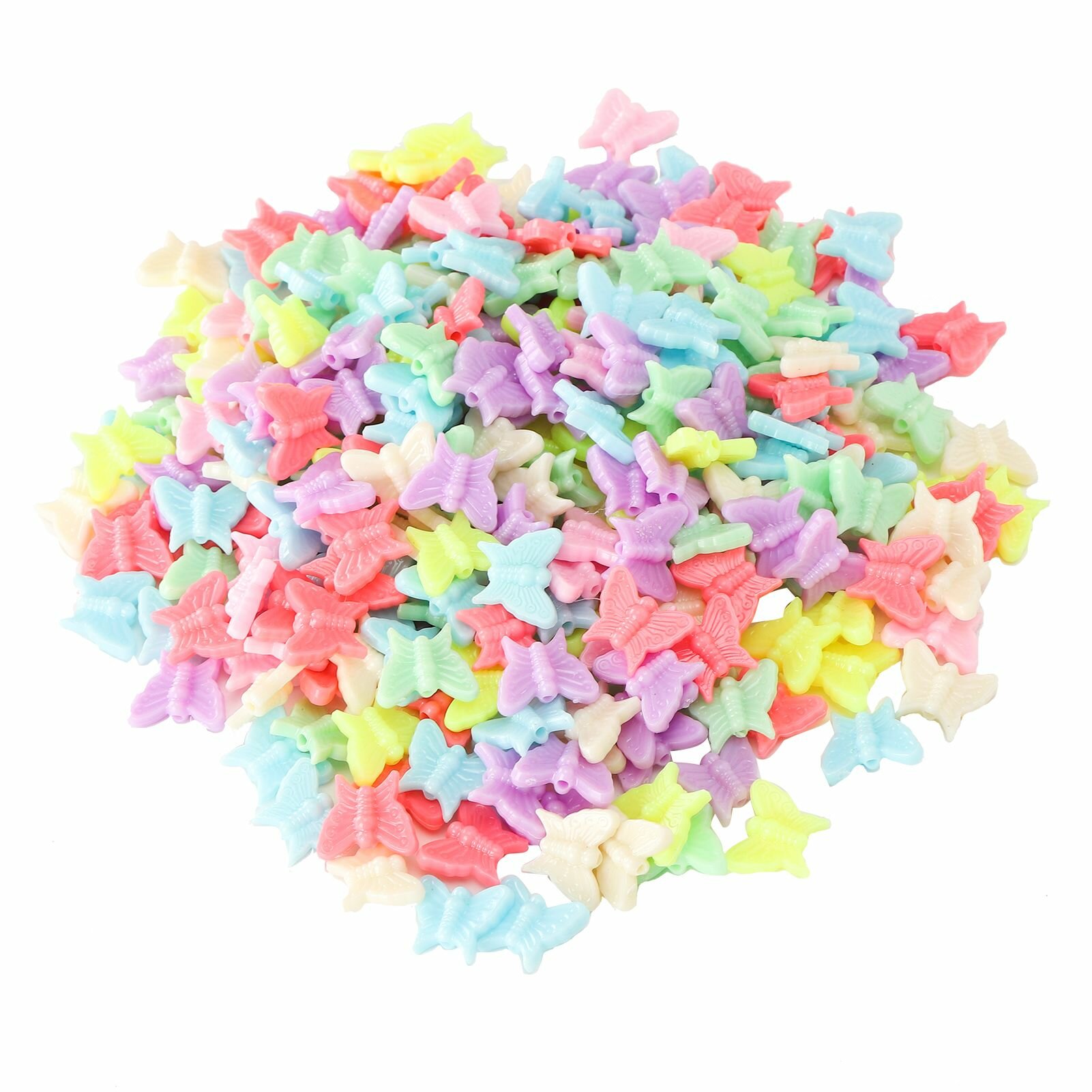 300 шт, бусины-бабочки, пластиковые детские ювелирные изделия сделай сам , аксессуары, материалы для рукоделия