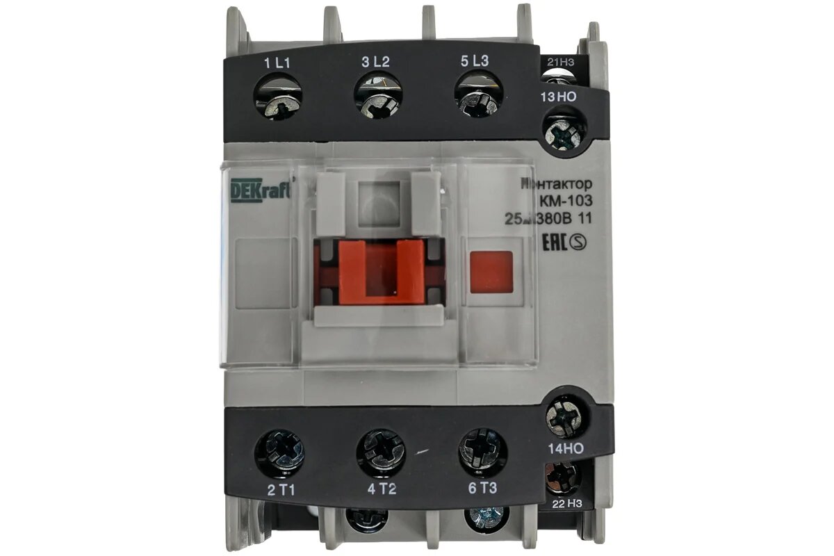 DEKraft Контактор КМ103-025A-380B-11 АС3 1НО+1НЗ, 380В, 25А, 22119DEK 1113352