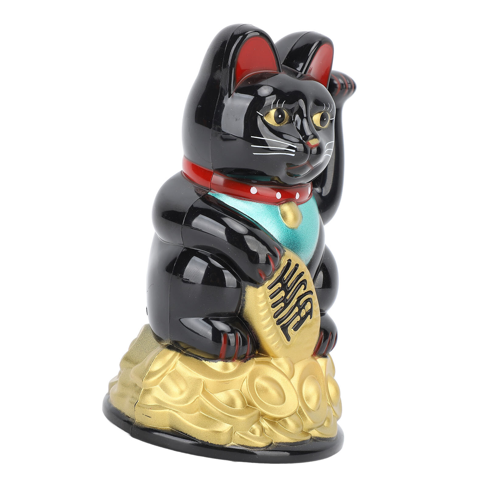 Украшение Lucky Cat 4,5 дюйма, пластиковое украшение на батарейках, приветственное украшение в виде кошки для дома, отеля, офиса, подарок на новоселье, черный